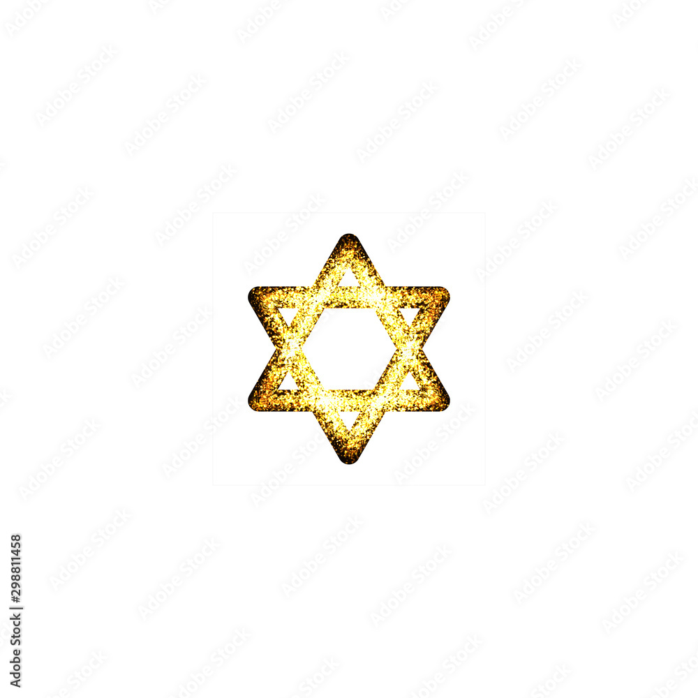 Gold Star of David. Shield of David or Magen David.hexagram, the ...