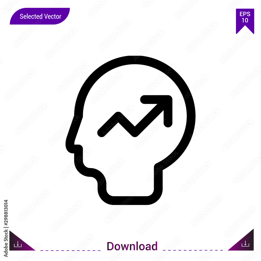 mindset icon vector . Best modern, simple, isolated, application ...