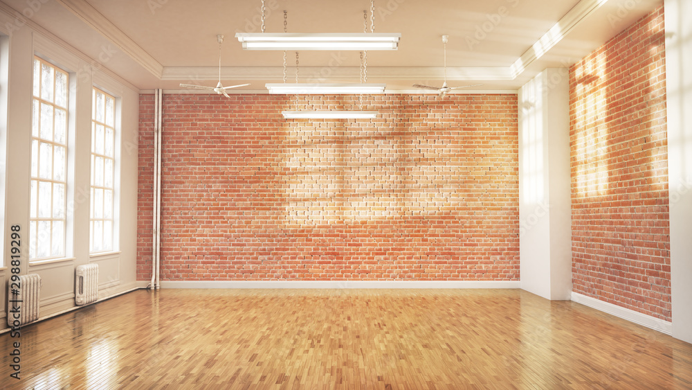 Dance or ballet studio interior. 3d illustration Stock Photo | Adobe Stock