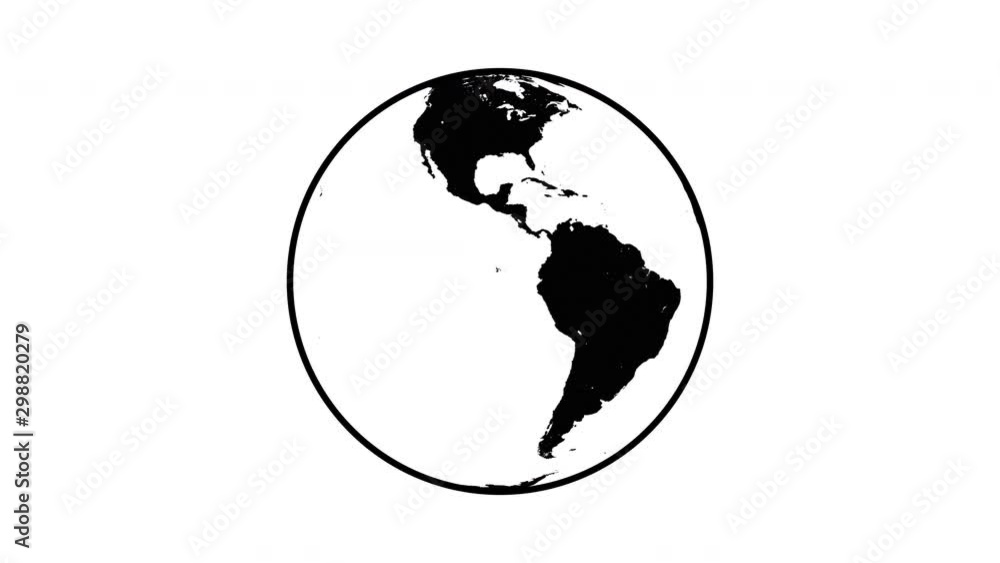 Animation of minimal vector style World Globe. Cartoon earth. Ecology ...