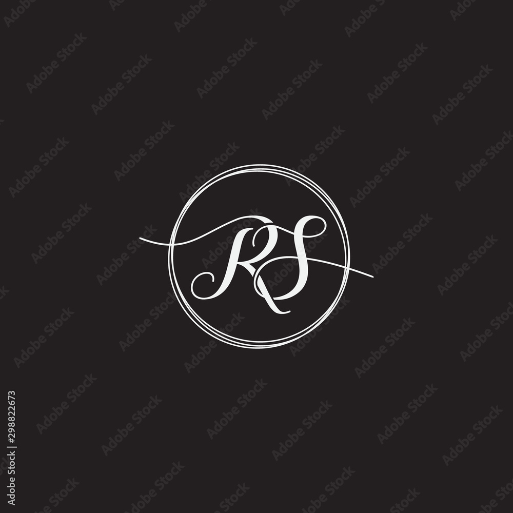 Initial letter RS beautiful handwriting logo vector template Stock ...