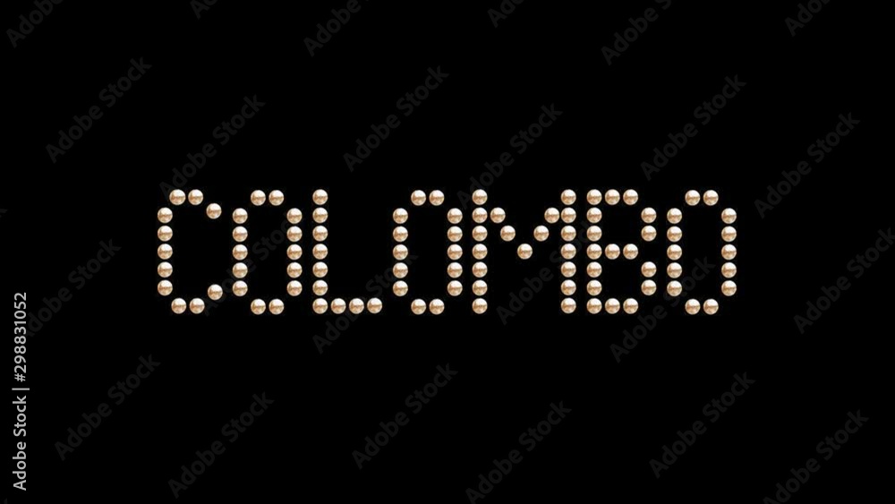 Colombo Capital name of country Text sign title Loop animation bulbs ...