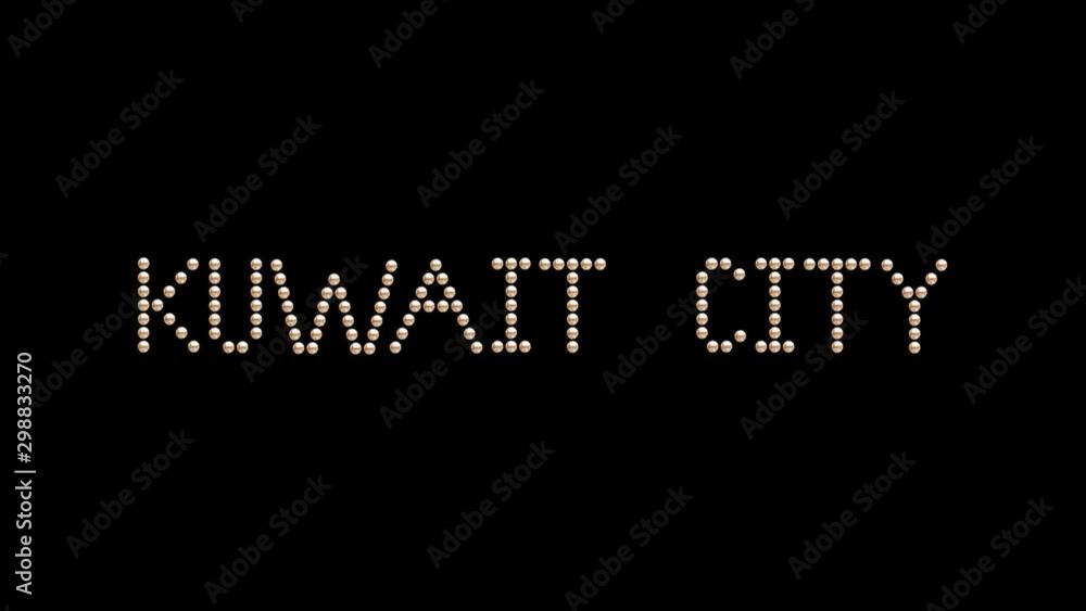 Kuwait City Capital name of country Text sign title Loop animation ...