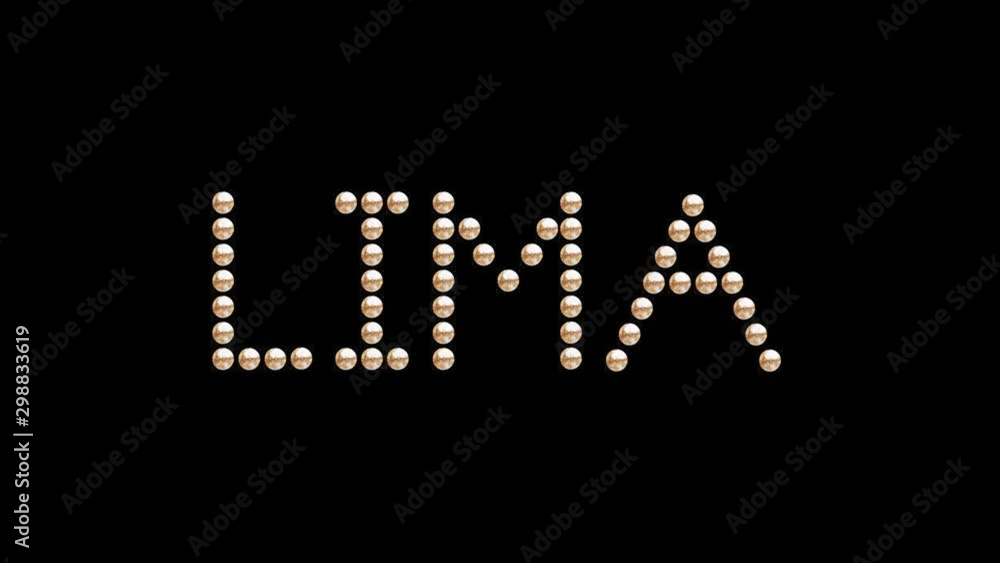 Lima Capital name of country Text sign title Loop animation bulbs LED ...