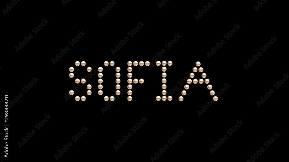 Sofia Capital name of country Text sign title Loop animation bulbs LED ...