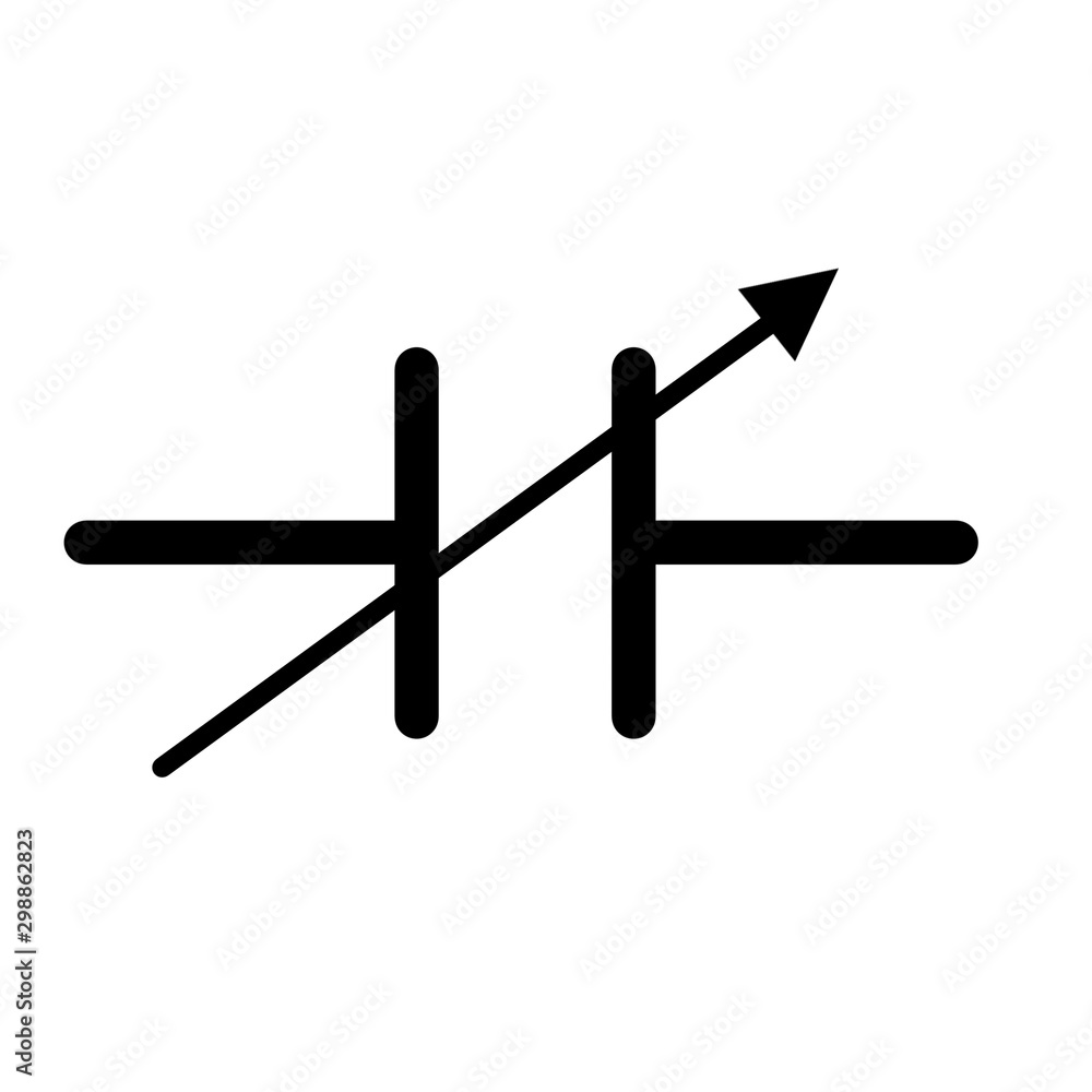 Variable Capacitor UK Symbol For Circuit Design Stock-Illustration ...