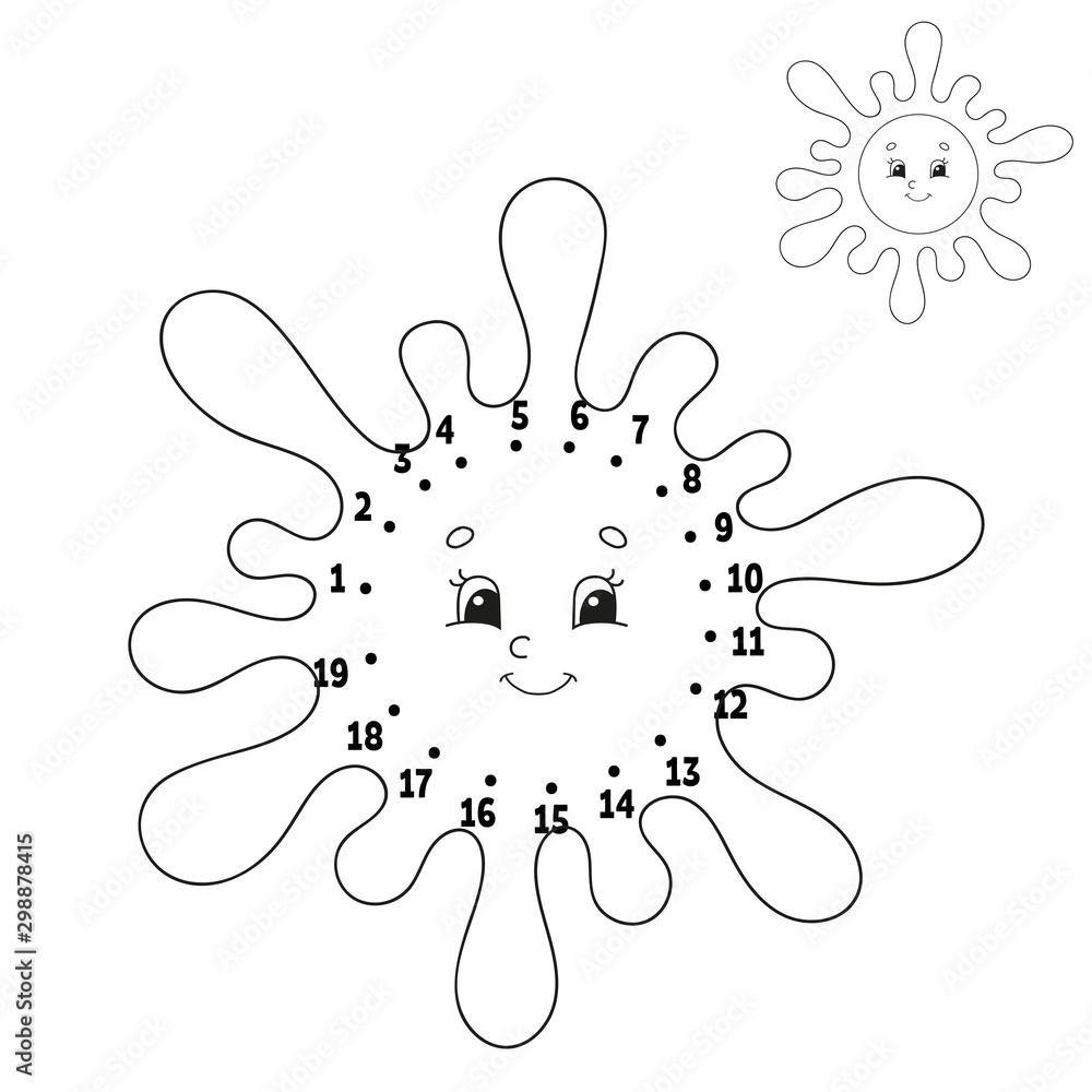 Dot to dot. Draw a line. Handwriting practice. Learning numbers for ...