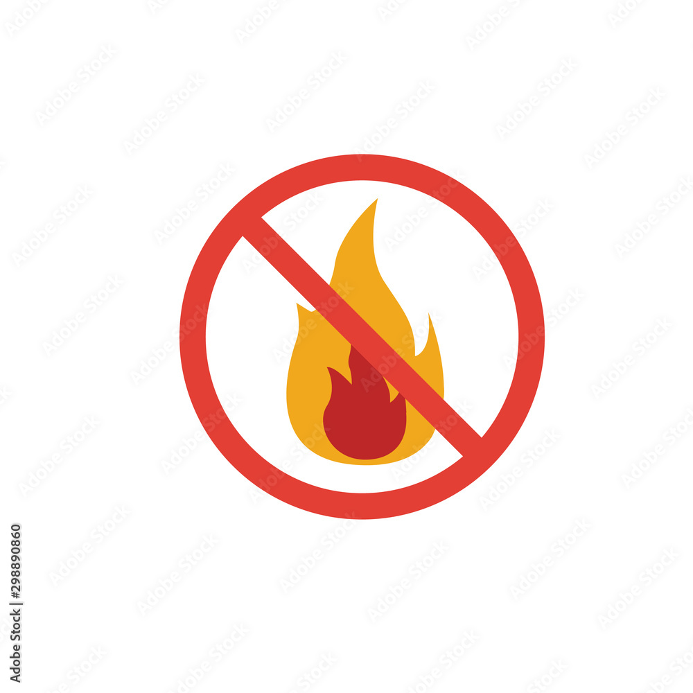 No Fire icon. Simple flat element from fire safety collection. Creative ...
