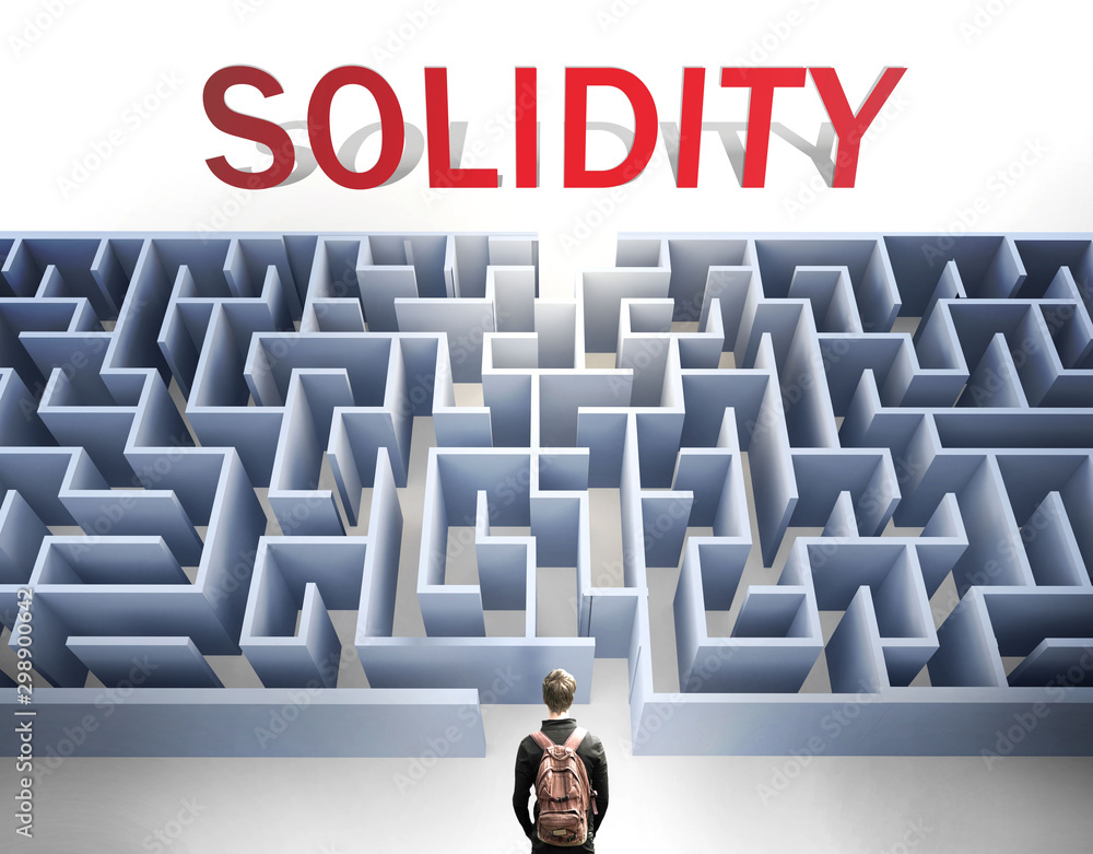 Ilustrace „Solidity can be hard to get - pictured as a word Solidity ...