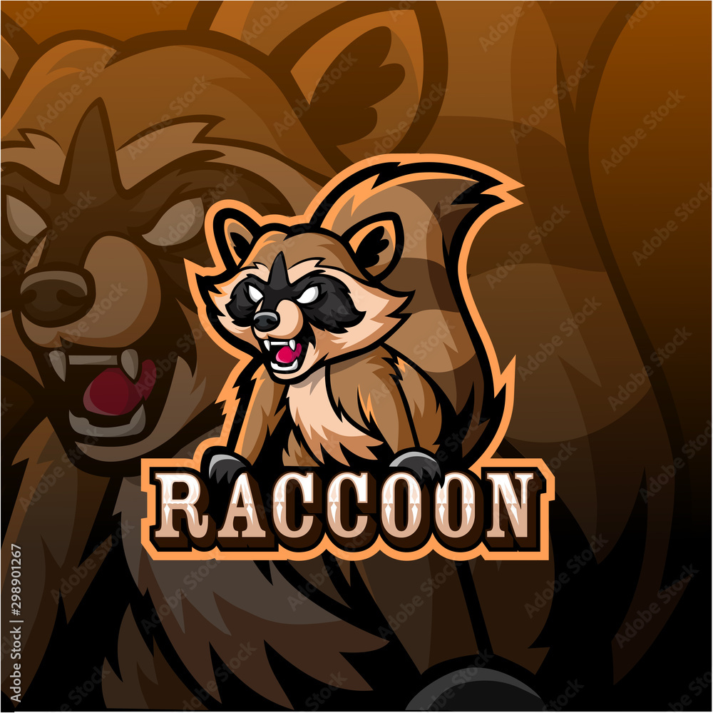 raccoon mascot logo design Stock Vector | Adobe Stock