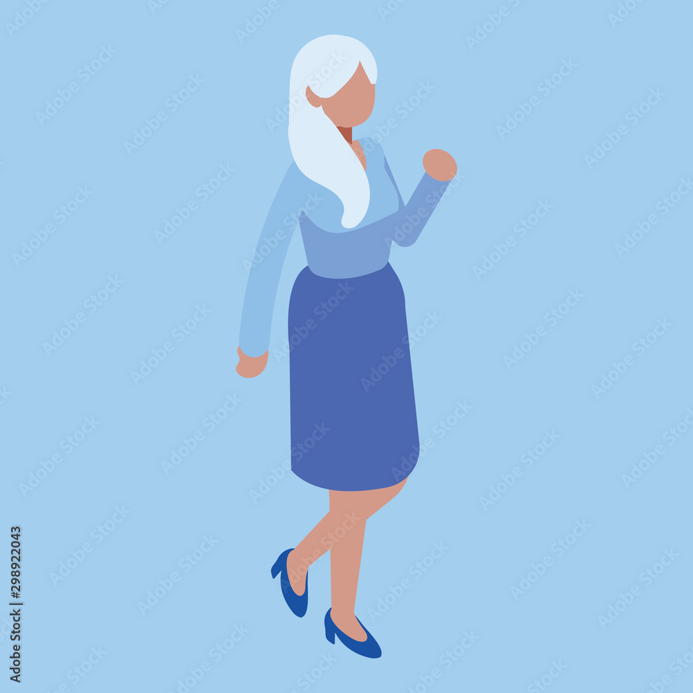 Isometric vector business woman walking. Business people character ...