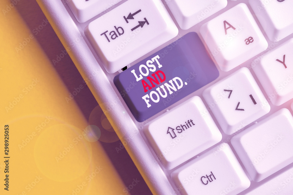 Writing note showing Lost And Found. Business concept for a place where ...