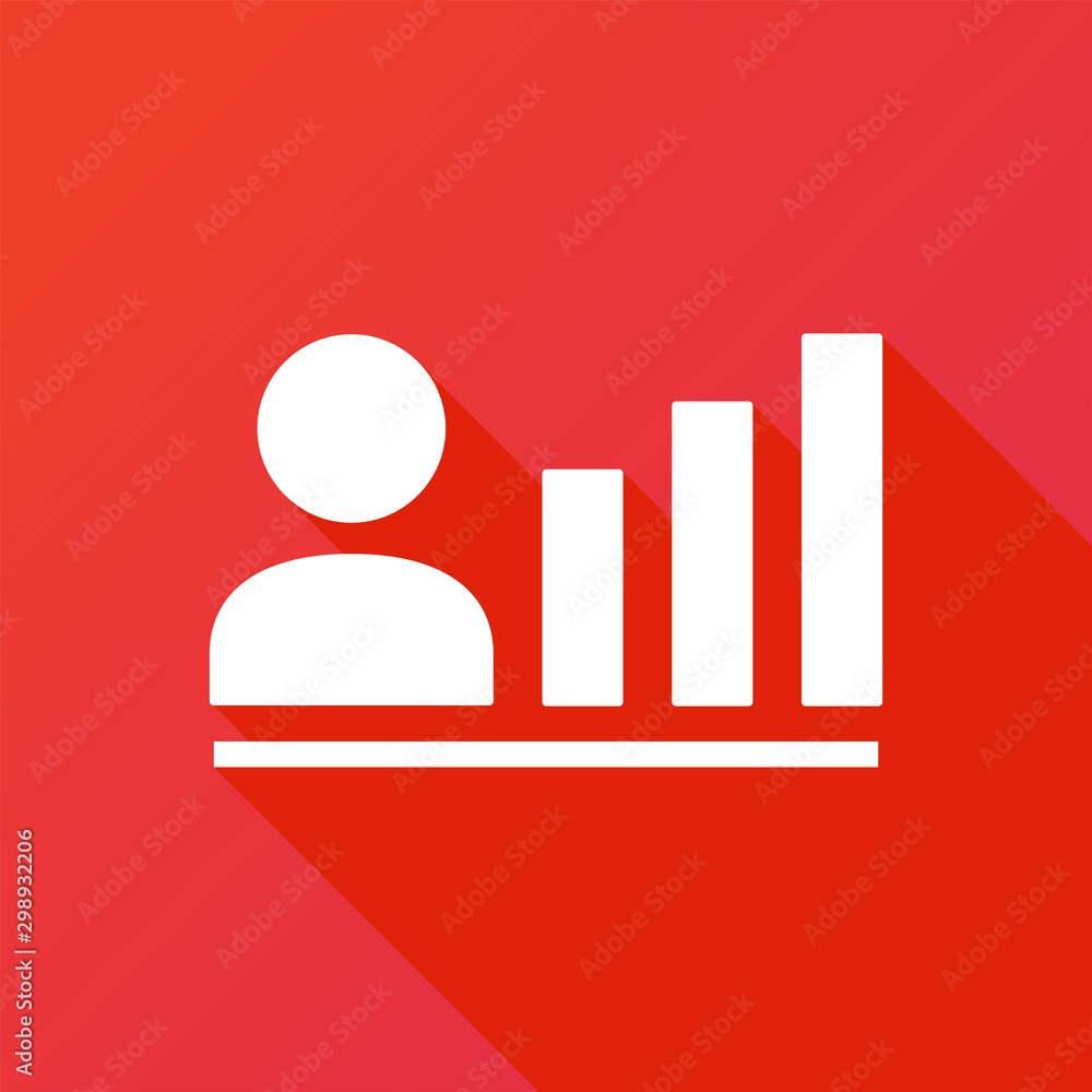 Chart, people icon. Growing business man graph icon. Audience Growth ...