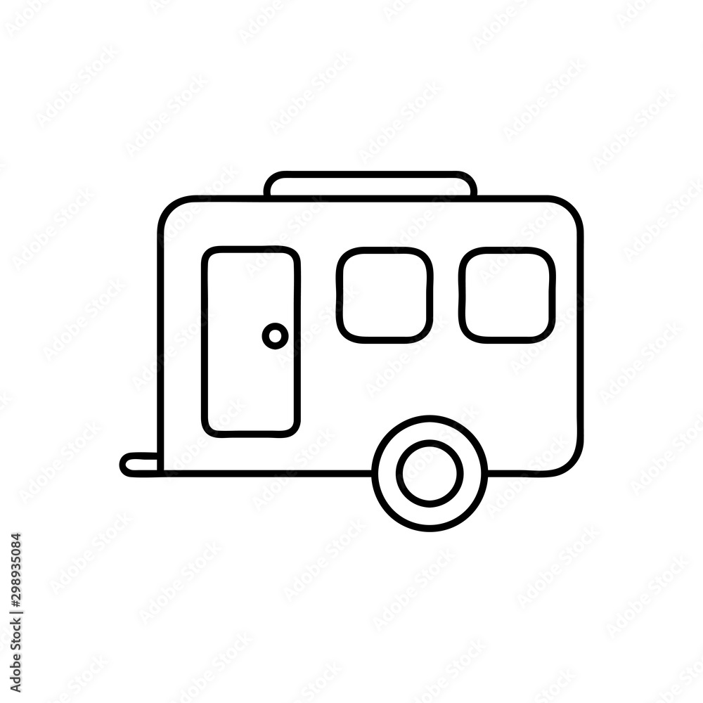 Caravans flat icon. Single high quality outline symbol of recreation ...