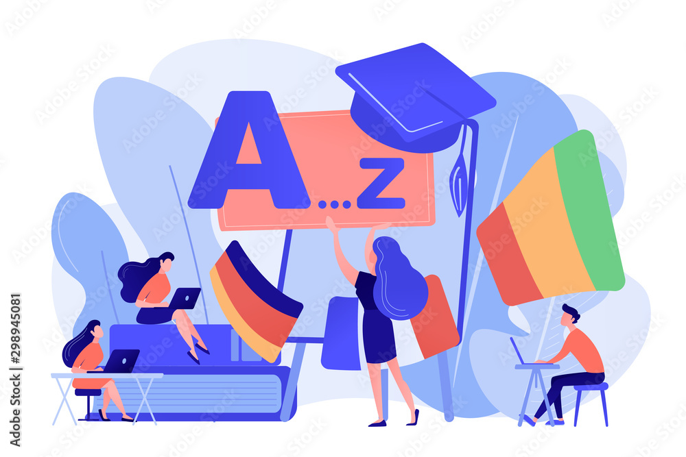 Students practicing dynamic foreign language learning at workshop ...