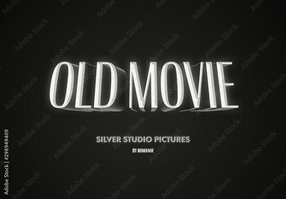 Vintage Film Text Effect Mockup Stock Template | Adobe Stock