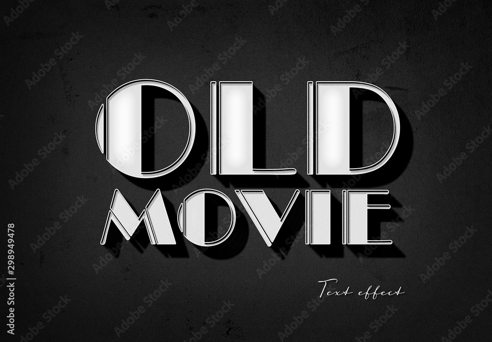Vintage Film Text Effect Mockup Stock Template | Adobe Stock