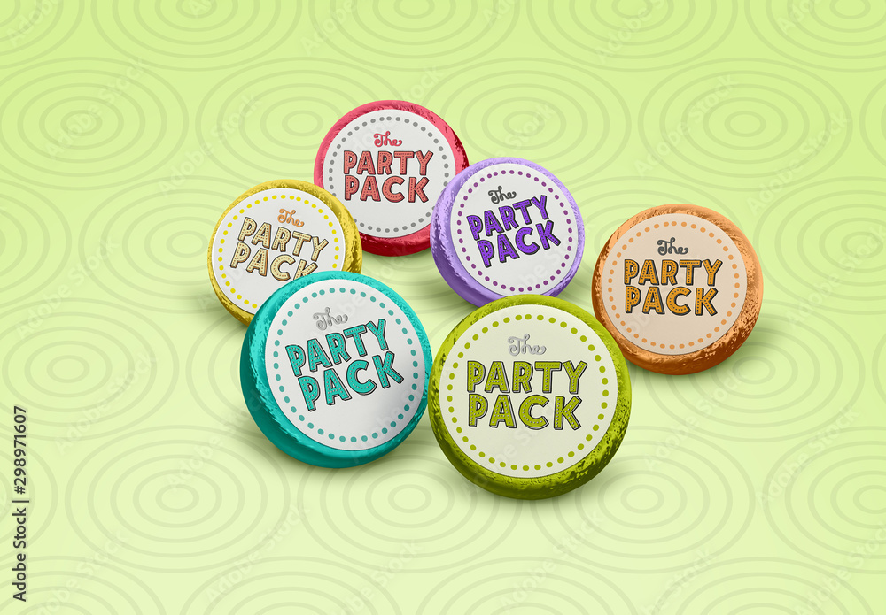 Candy Button Sticker Mockup Stock Template | Adobe Stock
