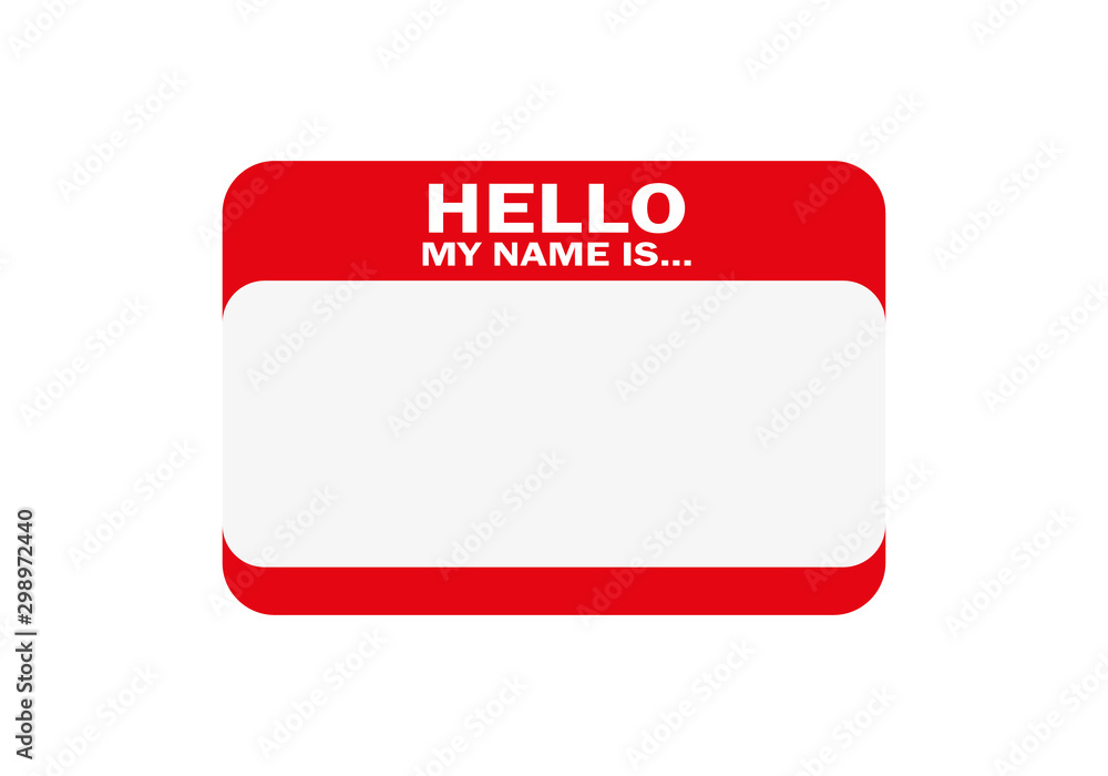 Red blank name tag sticker with shadow on white background Stock Vector ...