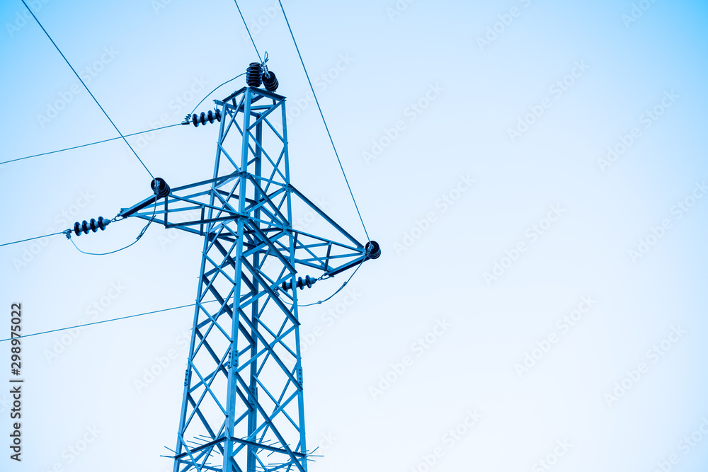 Electricity pylons and power lines, High voltage electric transmission ...