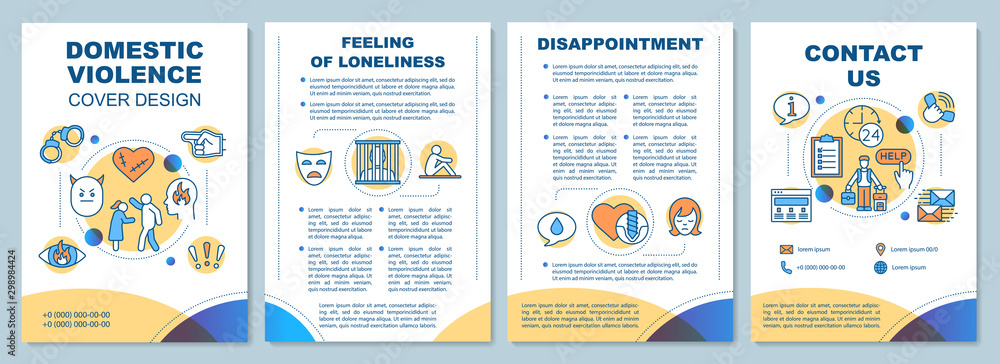 Domestic violence brochure template. Flyer, booklet, leaflet print ...