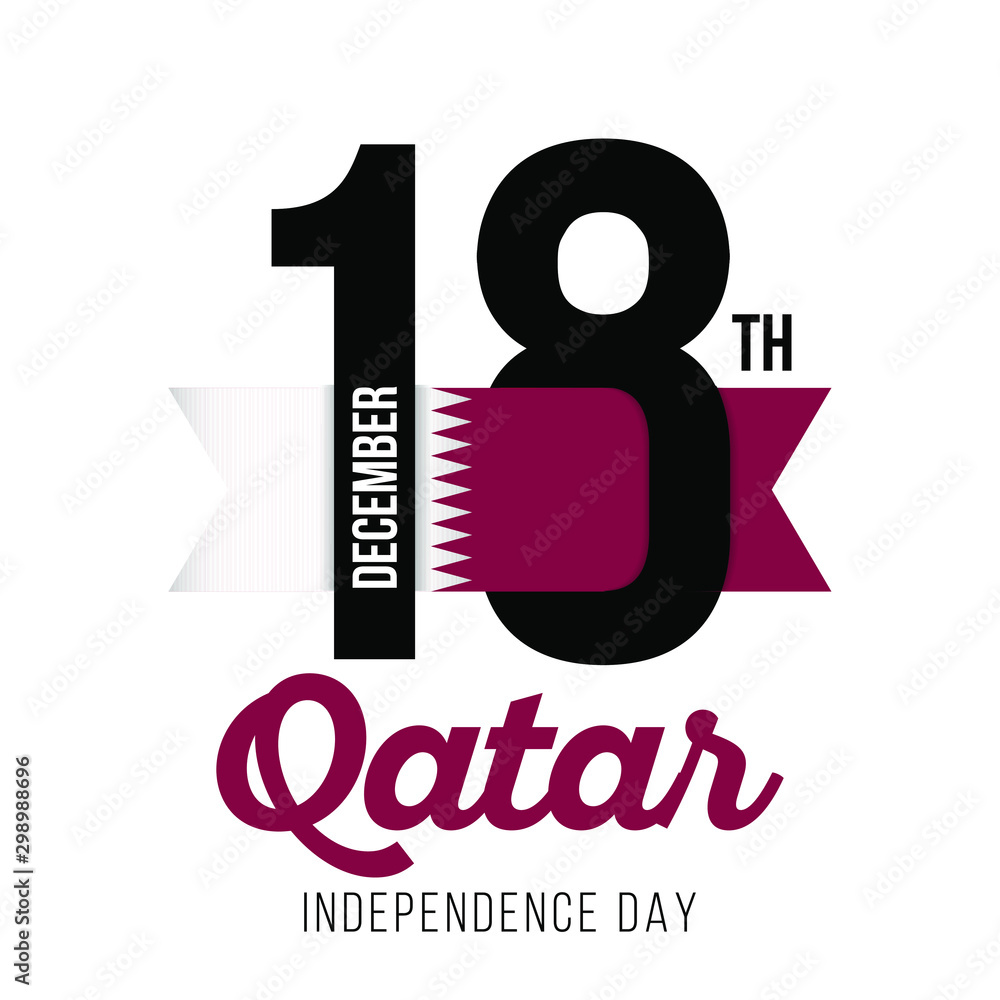 Congratulatory design for December 18, Qatar Independence Day and text ...