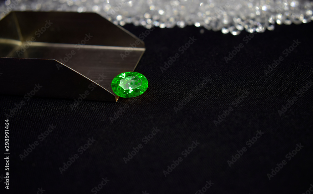 Emerald green It is a natural green gemstone.It is a rare and expensive ...