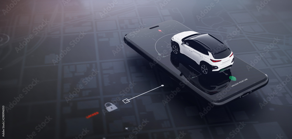 Smartphone application UI for remotely car control (remote car lock ...