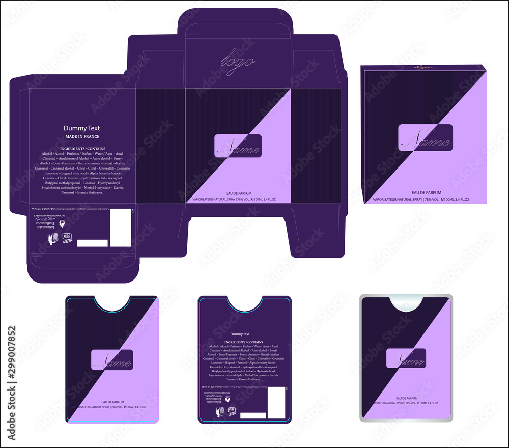 Packaging design, perfume luxury box design template and mockup box ...