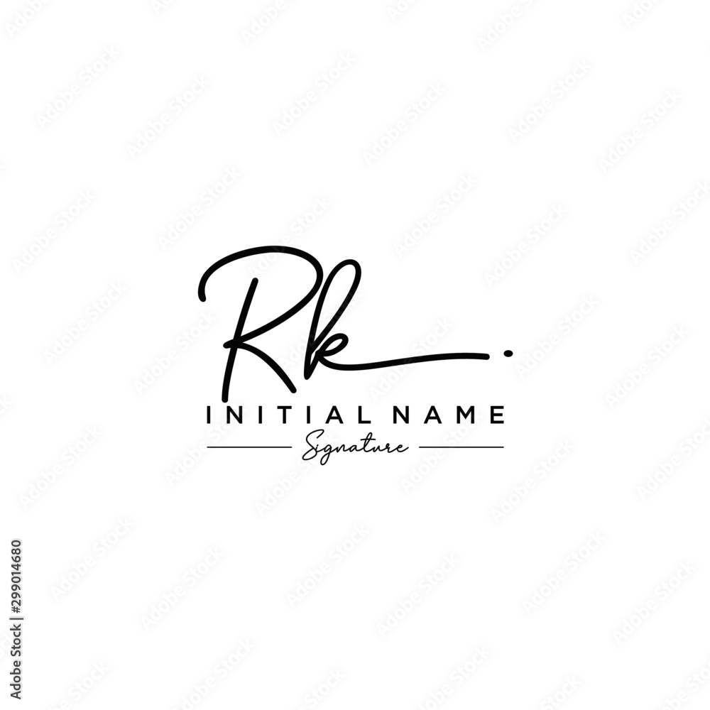 Letter RK Signature Logo Template Vector Stock Vector | Adobe Stock