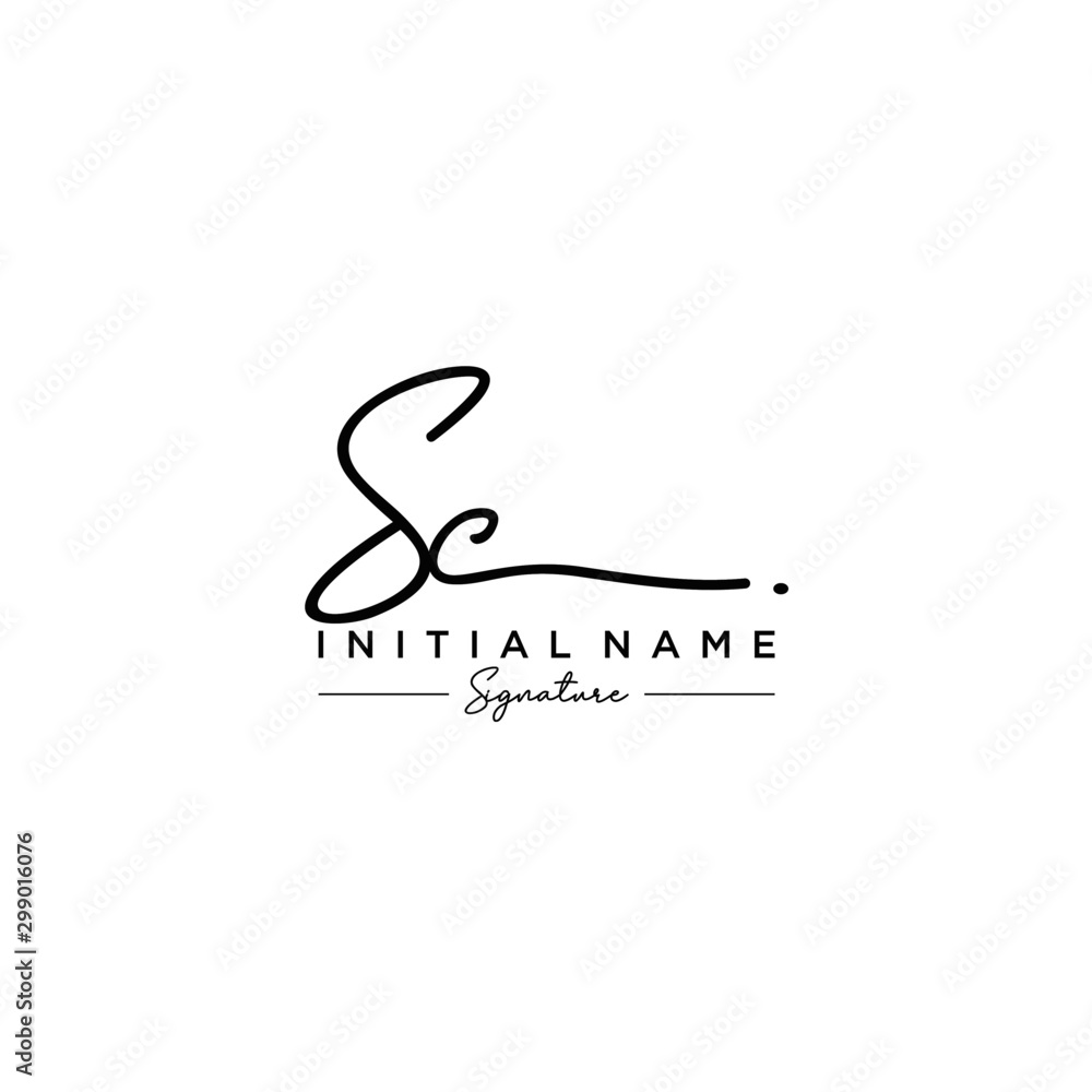 Letter SC Signature Logo Template Vector Stock Vector | Adobe Stock