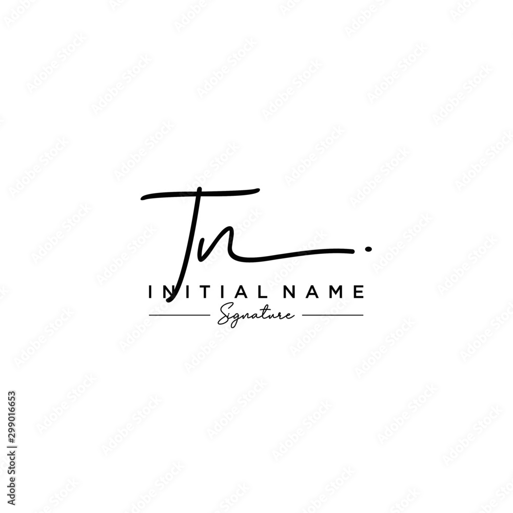 Letter TN Signature Logo Template Vector Stock Vector | Adobe Stock