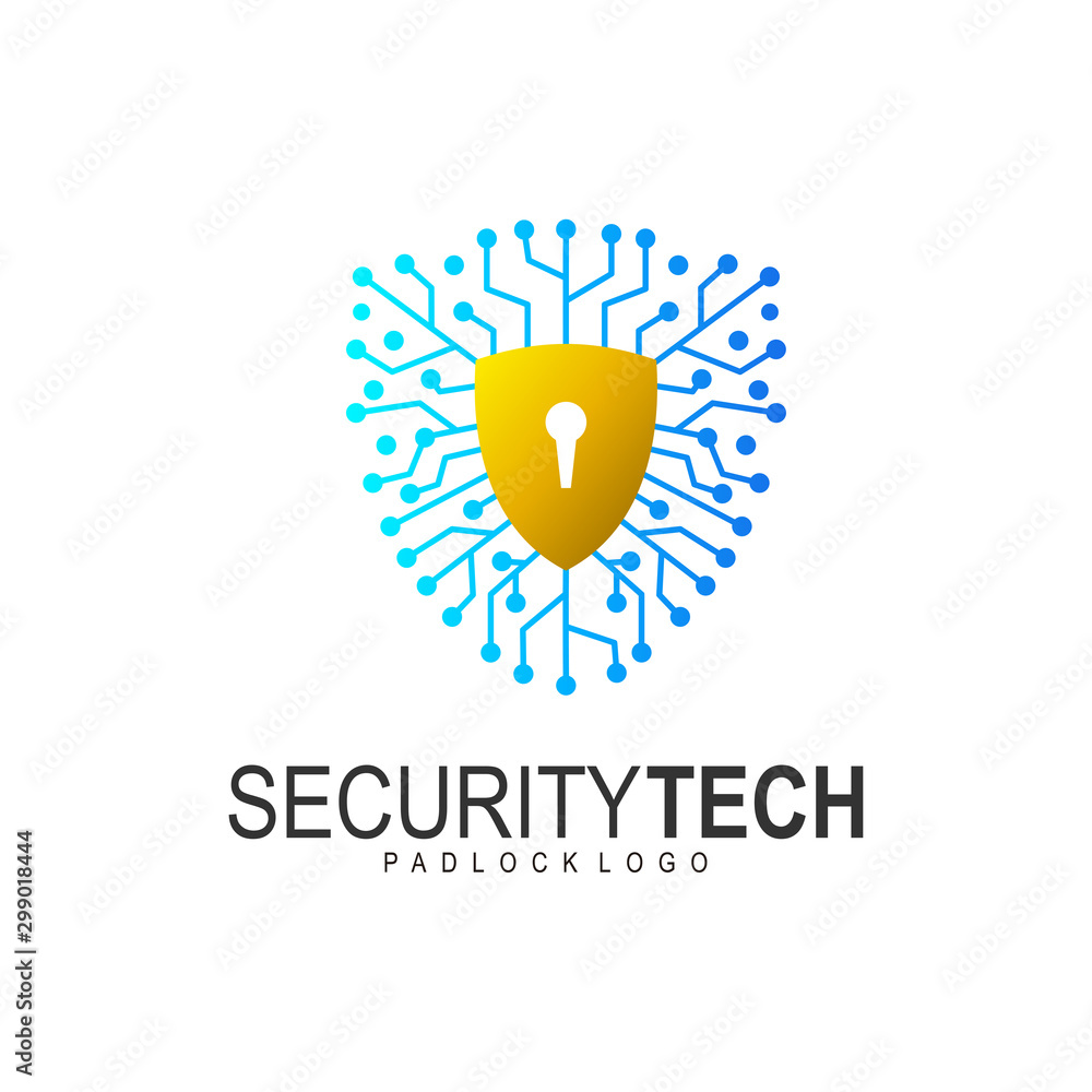 Shield security logo design vector. shield logo and padlock design ...
