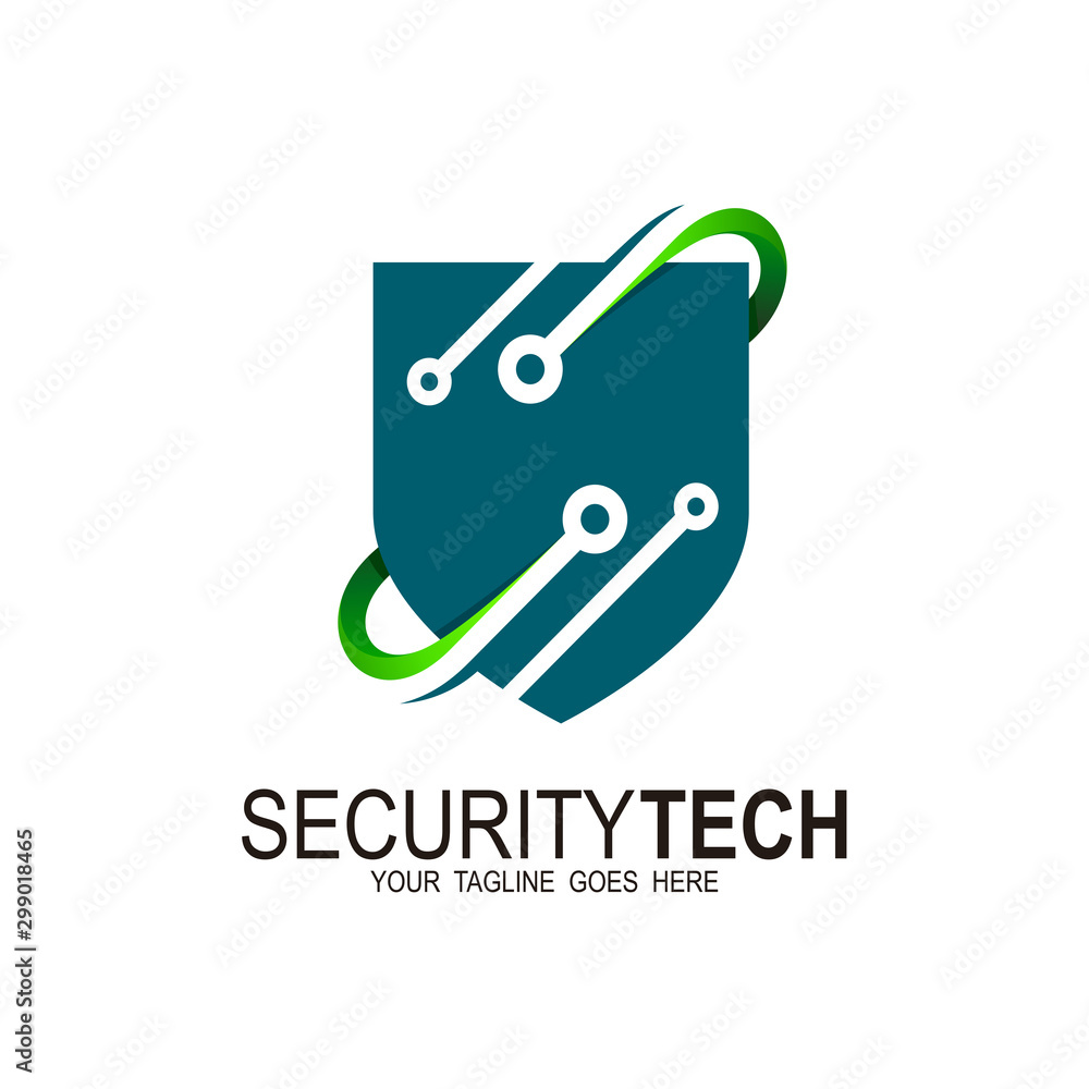 Shield security logo design vector. Security guard symbol icon, Digital ... Shield security logo design vector. Security guard symbol icon, Digital ...