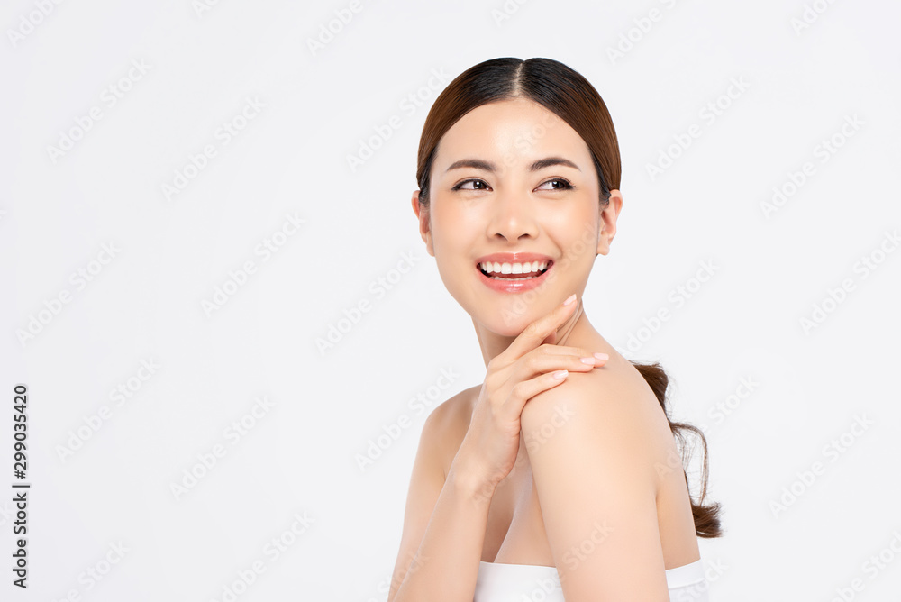 Youthful smiling Asian woman for beauty and skin care concepts Stock ...