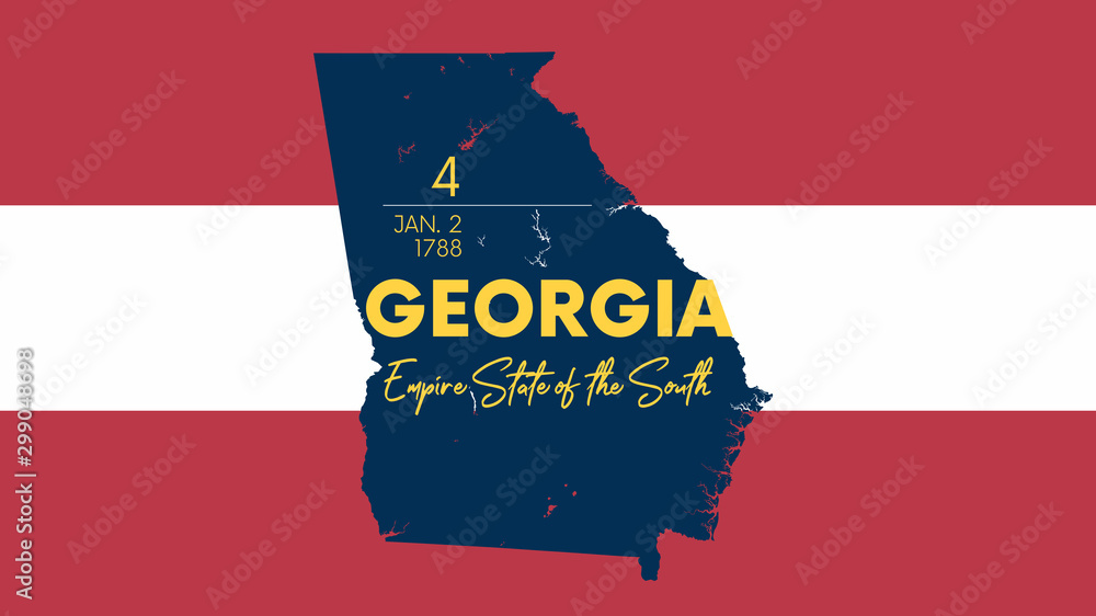 4 of 50 states of the United States with a name, nickname, and date ...