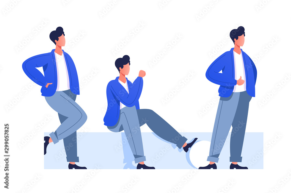 Male characters poses Stock Vector | Adobe Stock