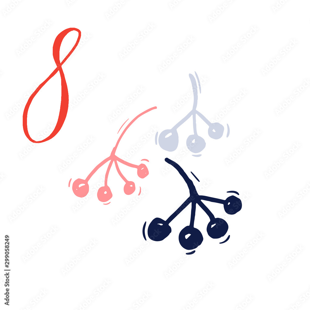 Advent calendar, day 8. Cute hand drawn illustration, large handwritten ...