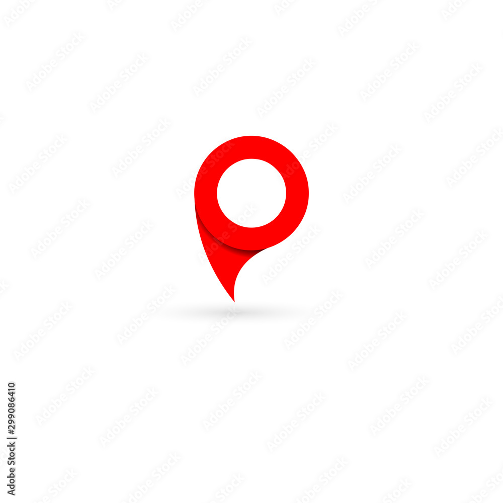 Red point vector icon. 3d effect. P letter. Logo or icon design ...