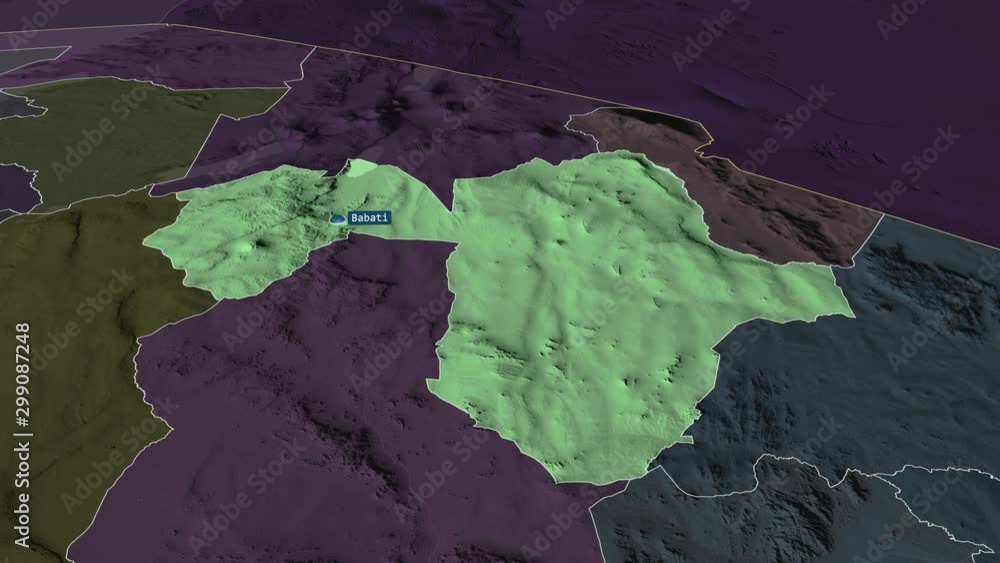 Manyara - region of Tanzania with its capital zoomed on the ...