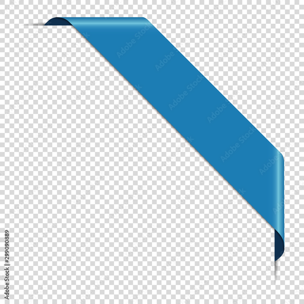 blue corner ribbon banner isolated on transparent background Stock ...