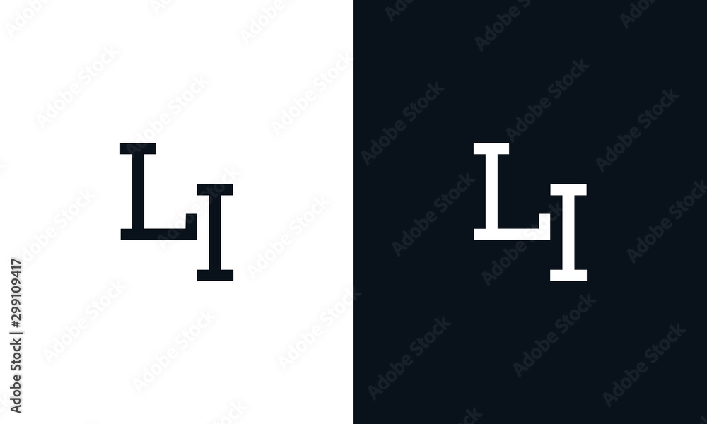 Minimalist line art letter LI logo. This logo icon incorporate with two ...