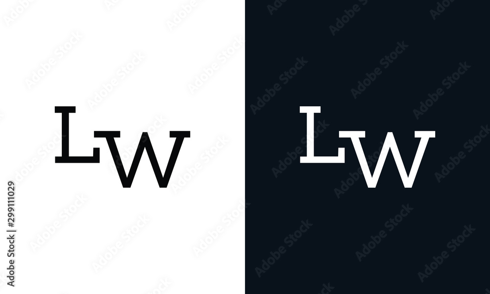 Minimalist line art letter LW logo. This logo icon incorporate with two ...