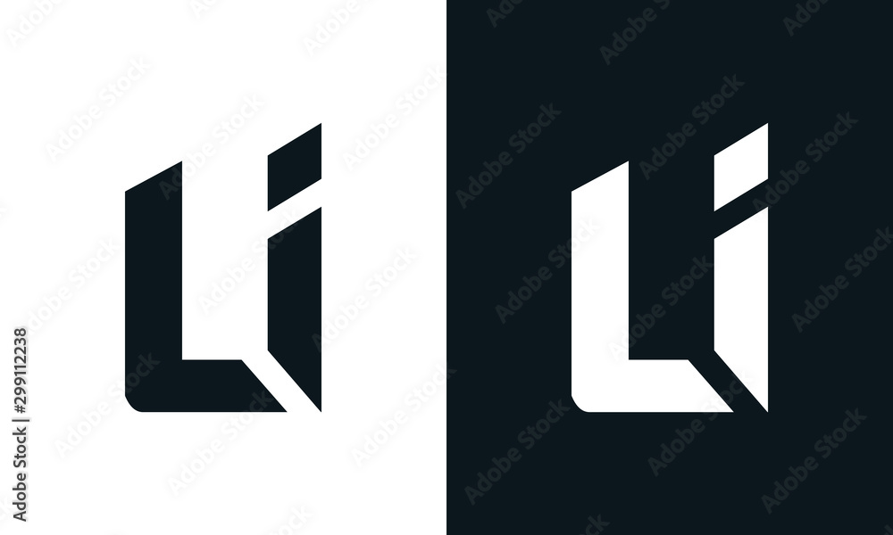Modern abstract letter LI logo. This logo icon incorporate with two ...