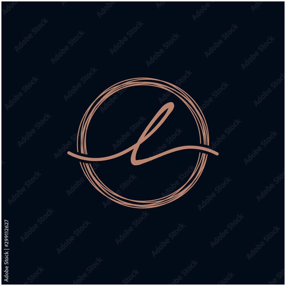 Simple Elegant Letter L With Circle handwriting Logo Sign Symbol Icon ...