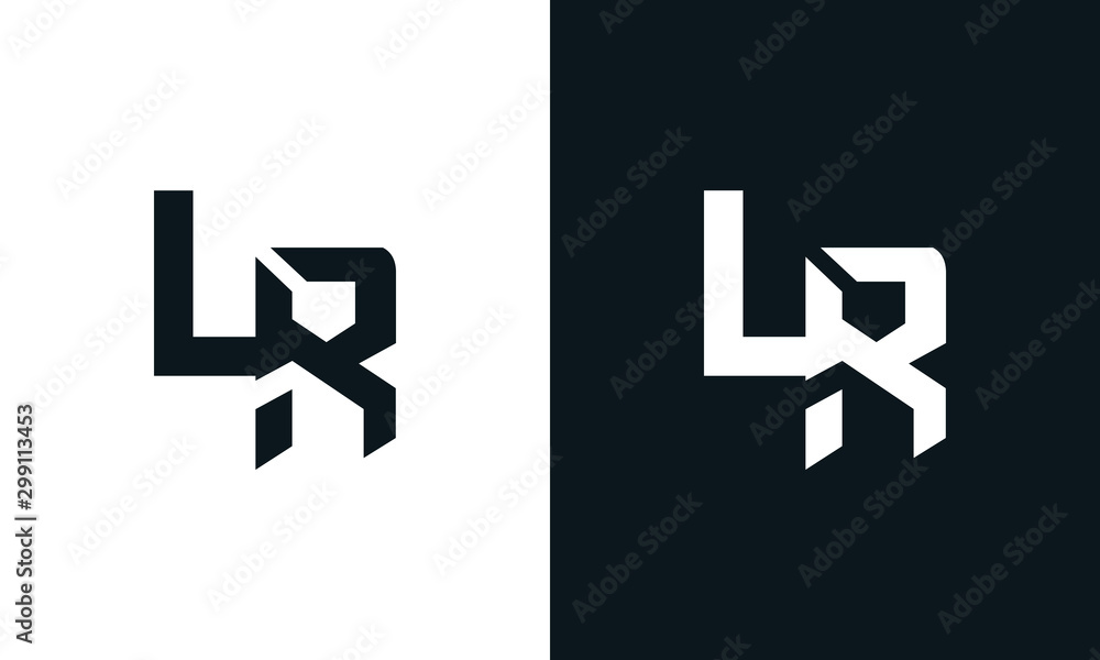 Modern abstract letter LR logo. This logo icon incorporate with two ...