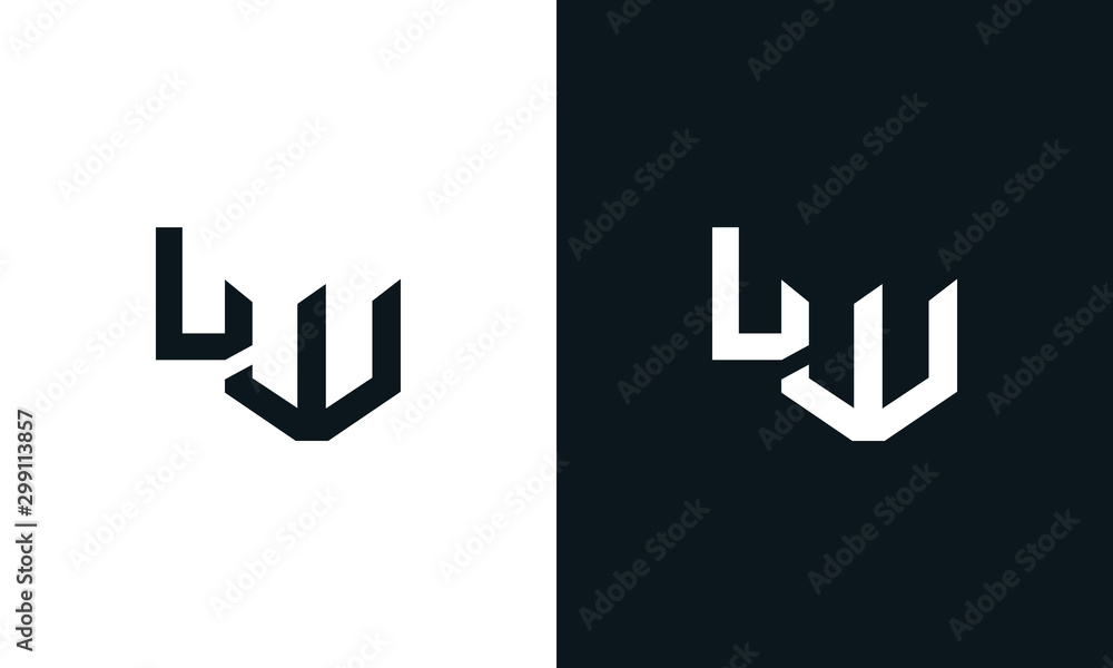 Modern abstract letter LW logo. This logo icon incorporate with two ...