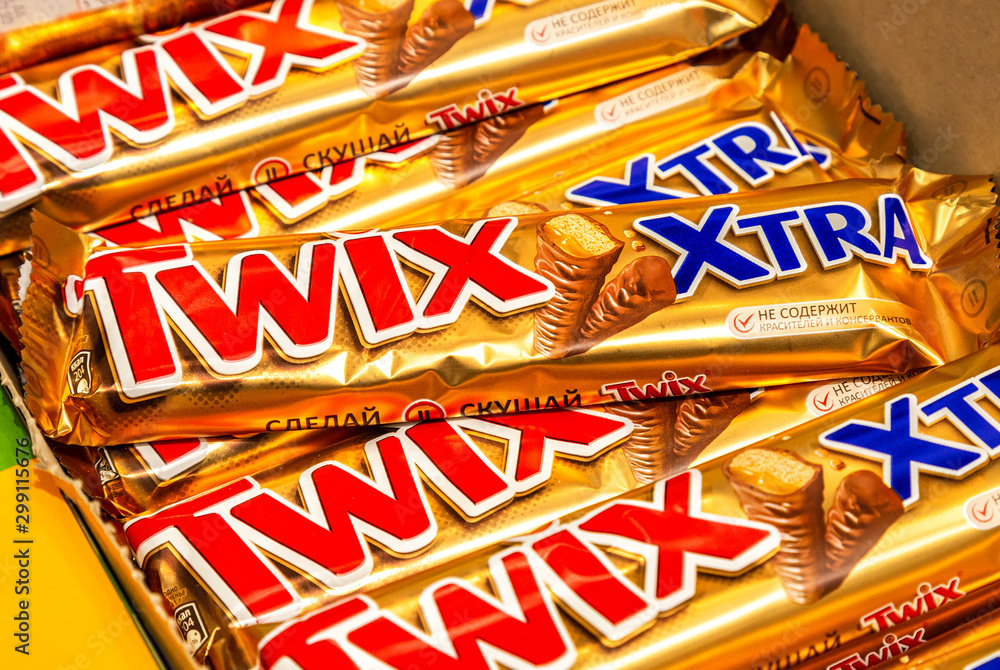 Twix chocolate bars on store shelf Stock Photo | Adobe Stock