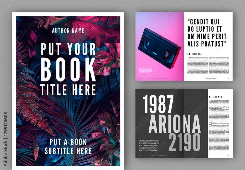 Book Layout with Bold Typographic Accents Stock Template | Adobe Stock