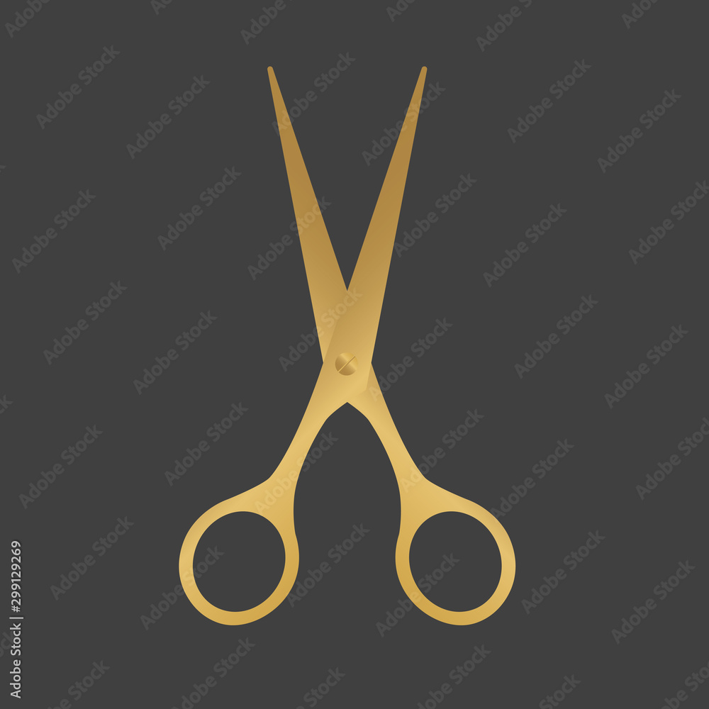 golden scissors icon- vector illustration Stock ベクター | Adobe Stock